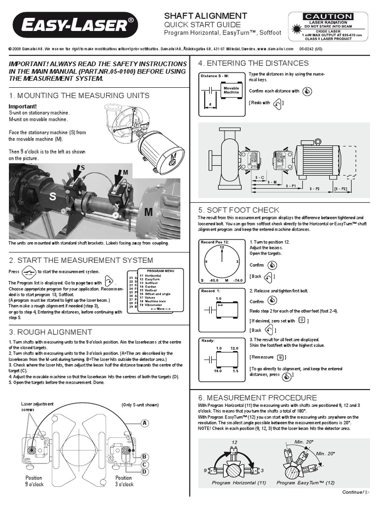 Shaft Alignment: Quick Start Guide | PDF