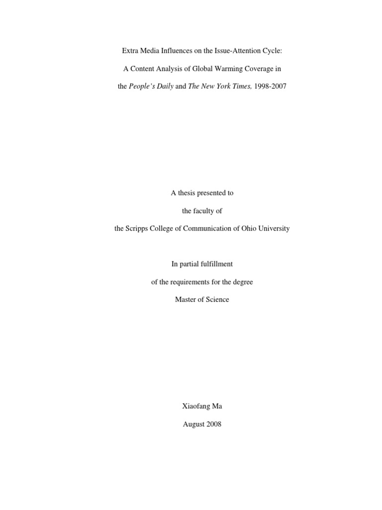 Extra Media Influences On The Issue-Attention Cycle. A Content Analysis ...