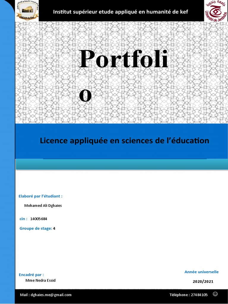 Portfolio de stage en éducation 2021 | PDF | Pédagogie | Apprentissage