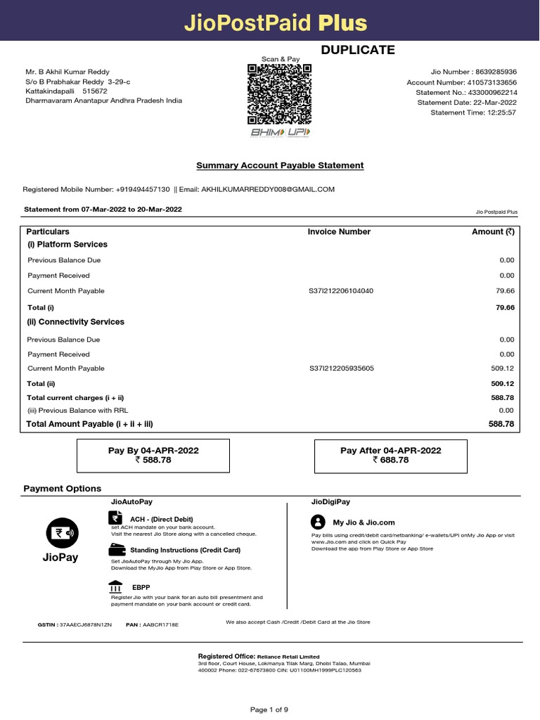Duplicate: Summary Account Payable Statement | PDF | Credit Card ...