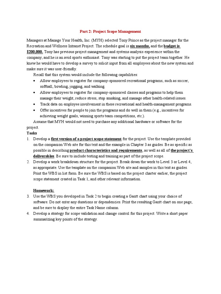 Recreation and Wellness Project Scope Guide | PDF | Information ...