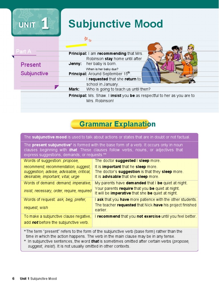 Subjunctive Mood: Grammar Explanation | PDF | Verb | Language Arts ...