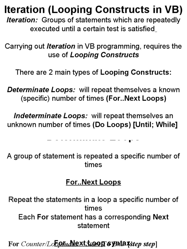 VB Looping for Beginners | PDF | Control Flow | Computer Science