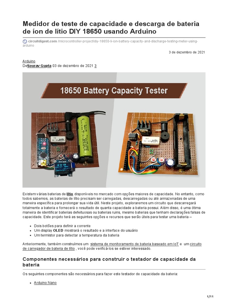 Traduzido Circuitdigest - com-DIY 18650 Li-Ion Battery Capacity and ...