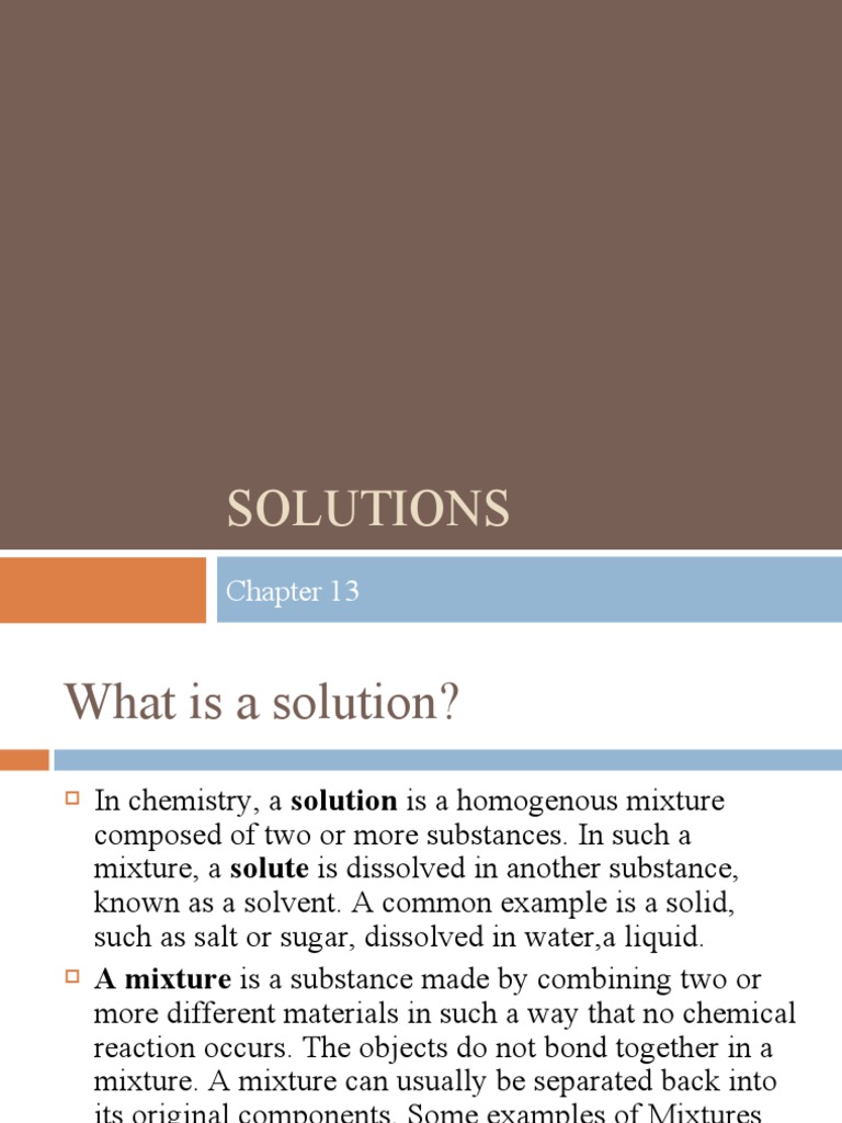 Chapter 13 | PDF | Solubility | Mixture