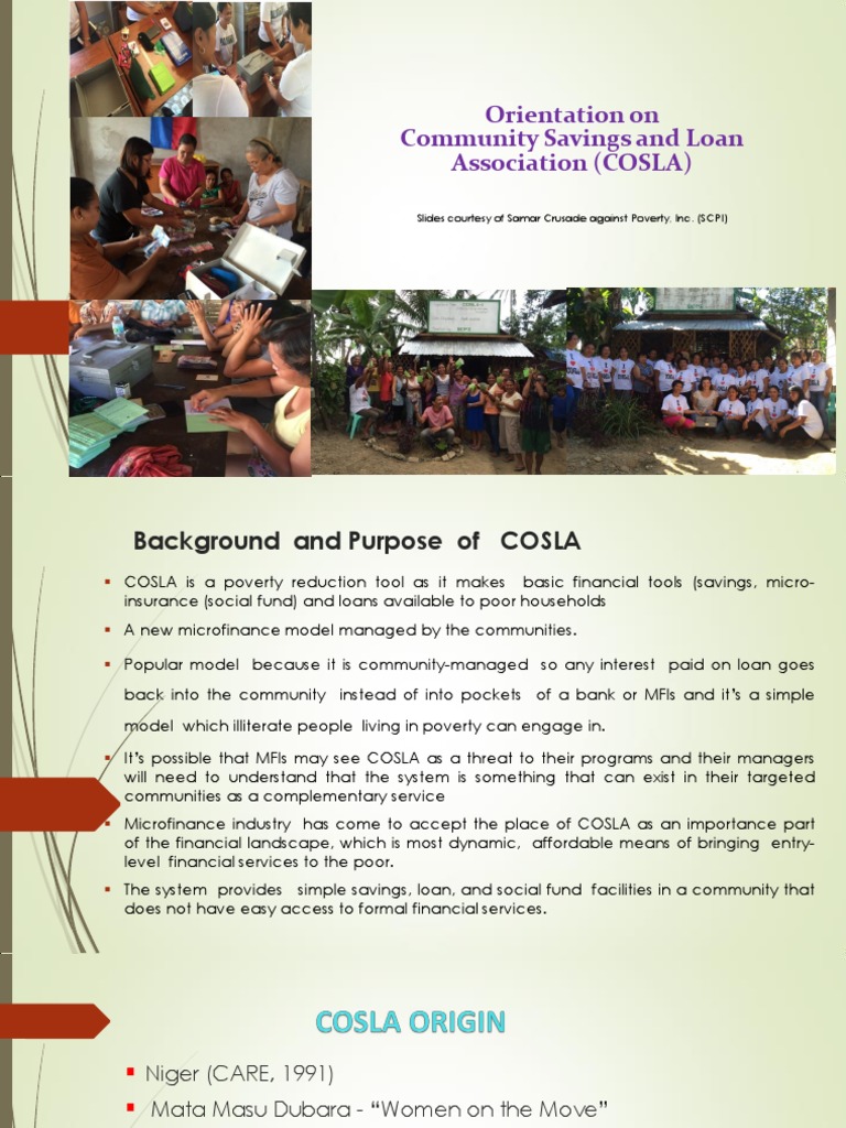 COSLA Orientation - MBAs | PDF | Microfinance | Saving