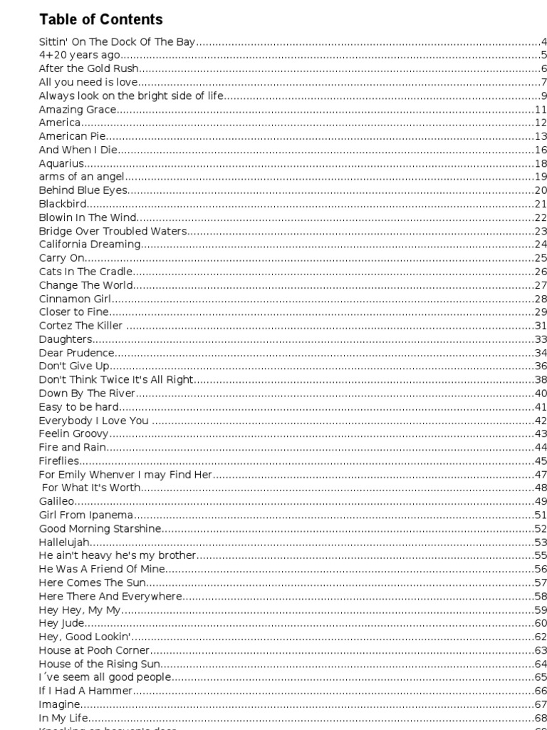 Classic Songs Lyrics Compilation | PDF | Leisure