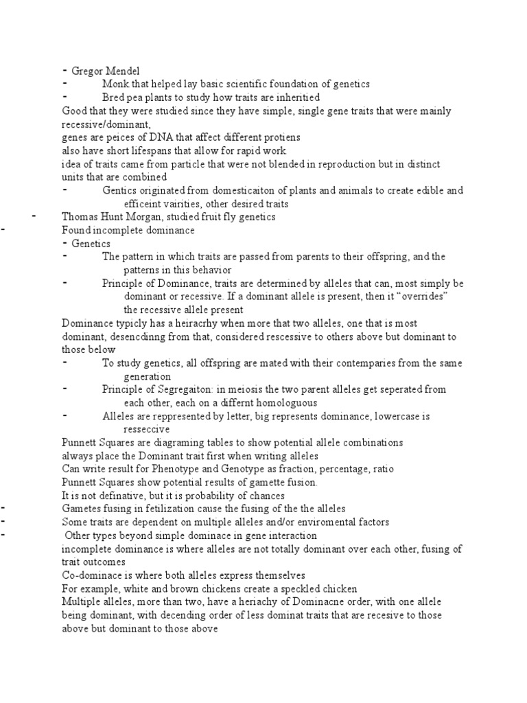 Genetics Notes | Download Free PDF | Dominance (Genetics) | Allele