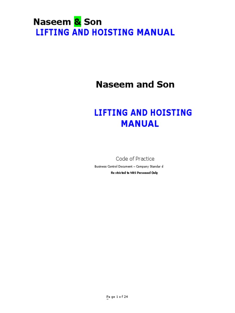 SHELL SMEP Lifting and Hoisting Manual Rev 1 0 | PDF