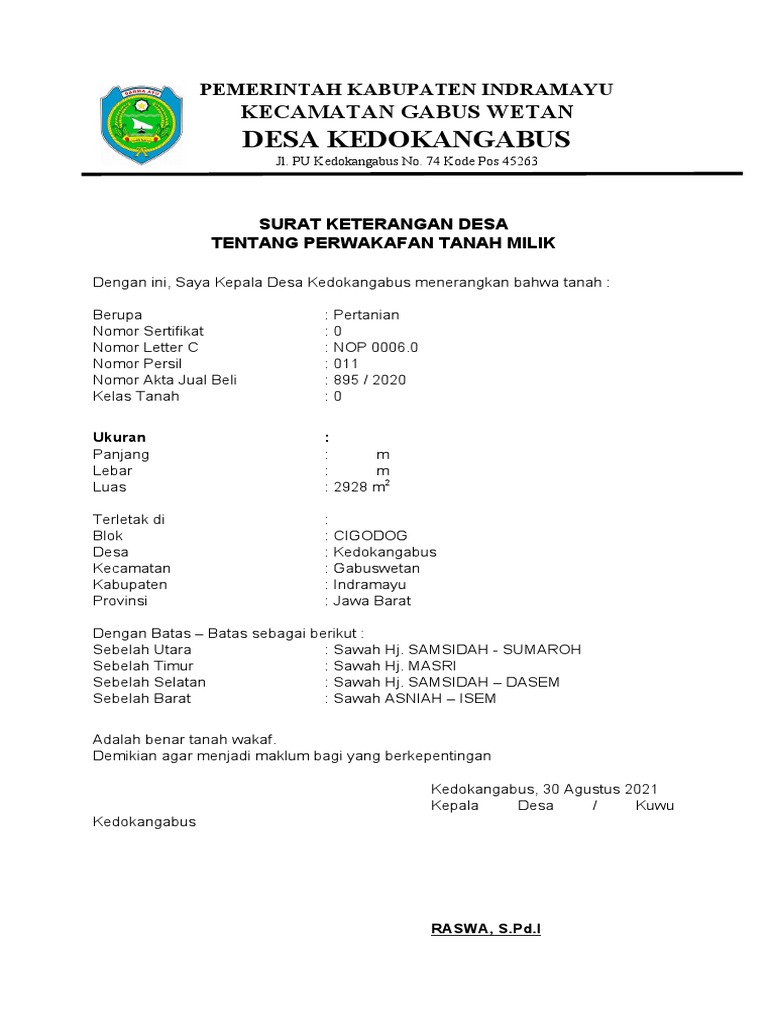 Surat Wakaf | PDF