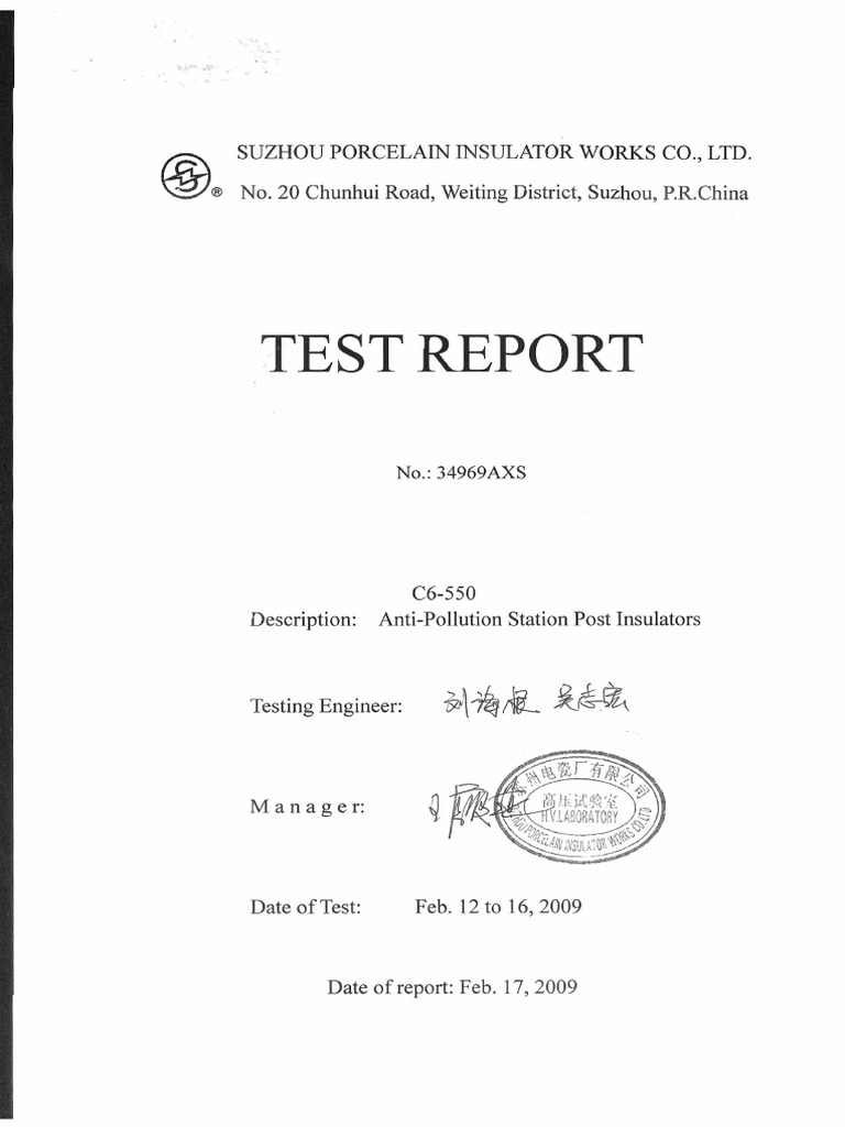 C6-550 34969a Type Test Report | PDF