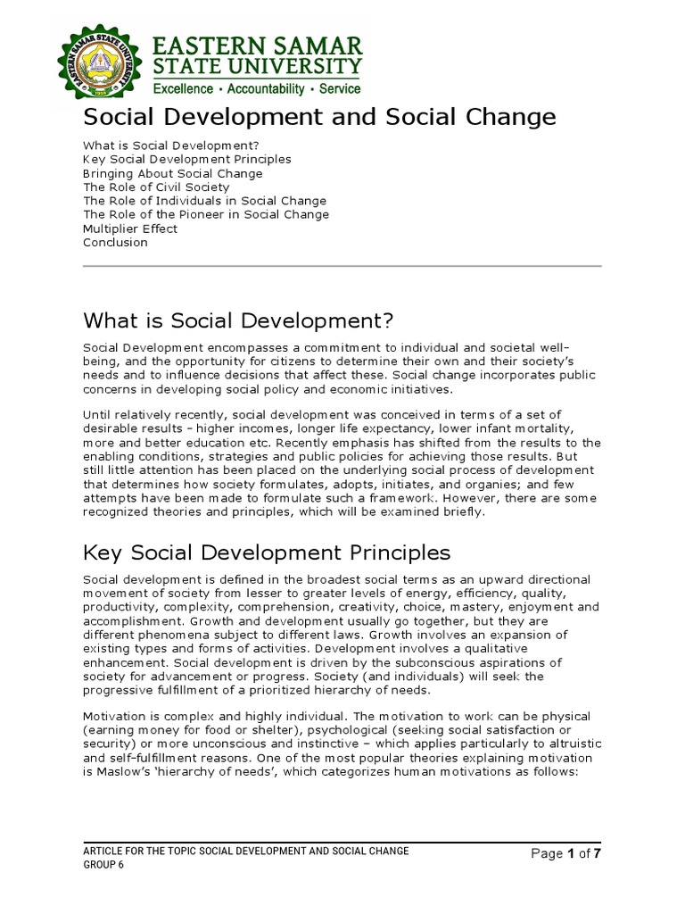 Social Development and Social Change | PDF | Motivation | Motivational