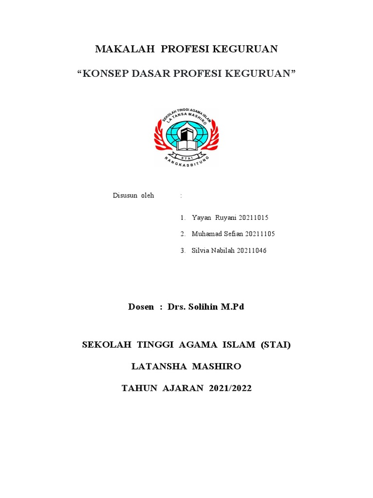 Konsep Dasar Profesi Keguruan | PDF Konsep Dasar Profesi Keguruan | PDF