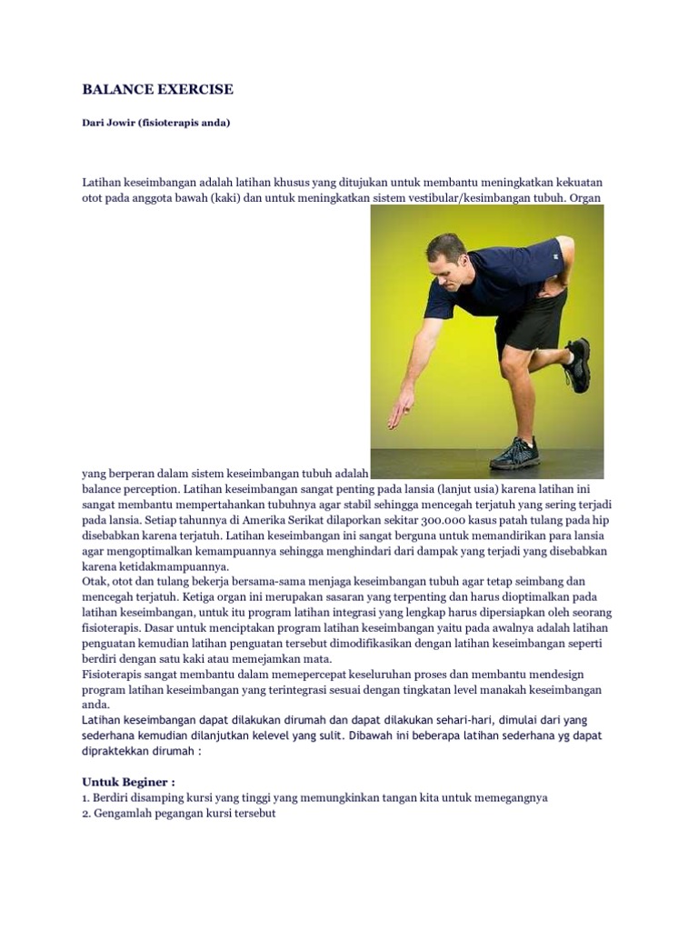Balance Exercise | PDF