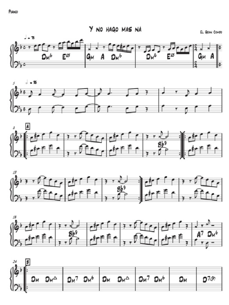 Y No Hago Mas Na - para Imprimir Piano | PDF