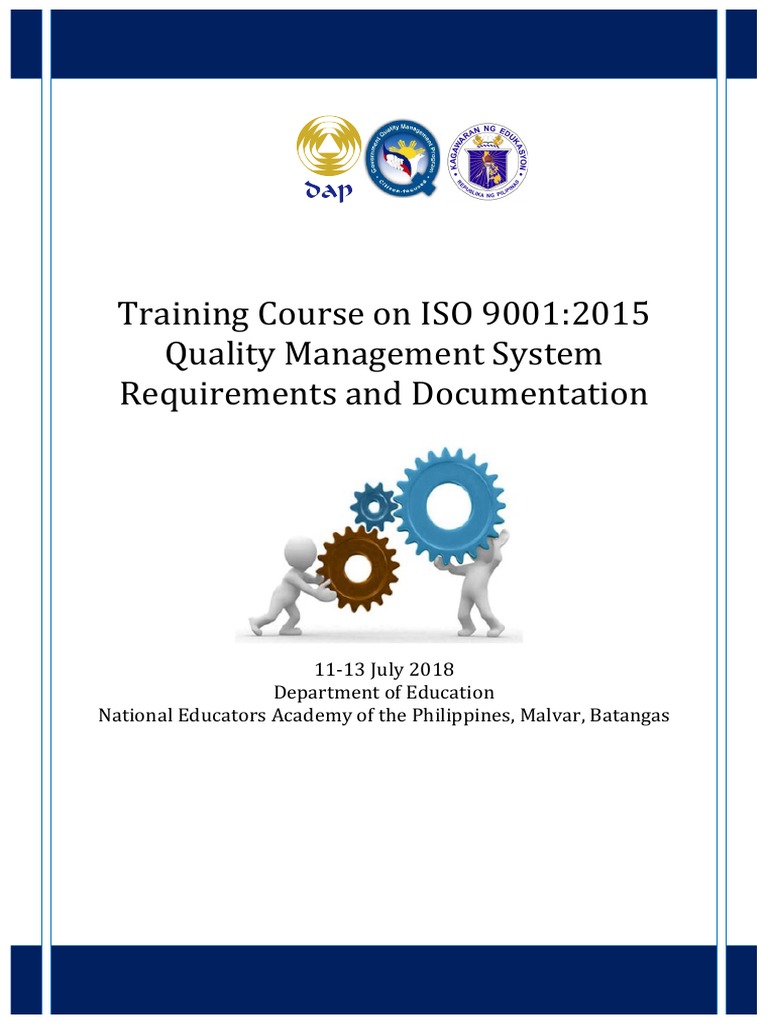 Training Course On ISO 9001:2015 Quality Management System Requirements ...