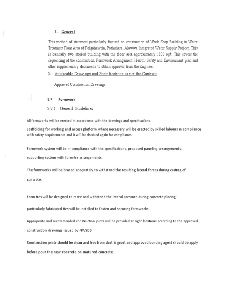 Applicable Drawings and Specifications As Per The Contract: 1. General ...