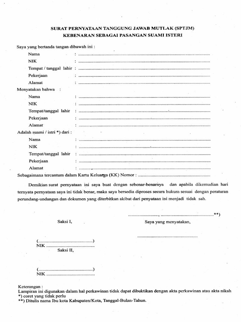 SPTJM Suami Istri | PDF