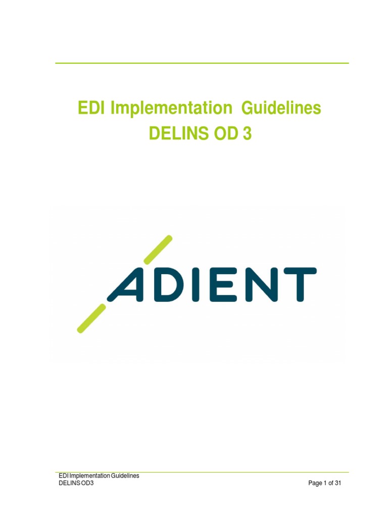 EDI Implementation Guidelines Delins Od3 Page 1 of 31 | PDF | Electronic Data Interchange ...