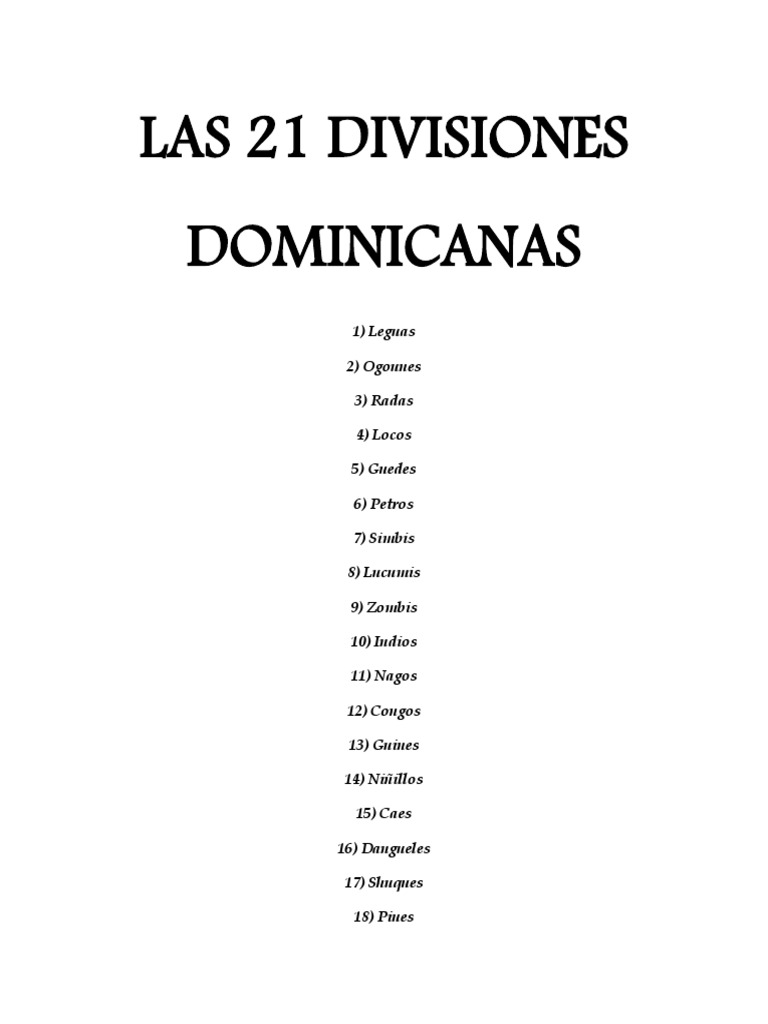 Las 21 Divisiones | PDF | República Dominicana | Haití