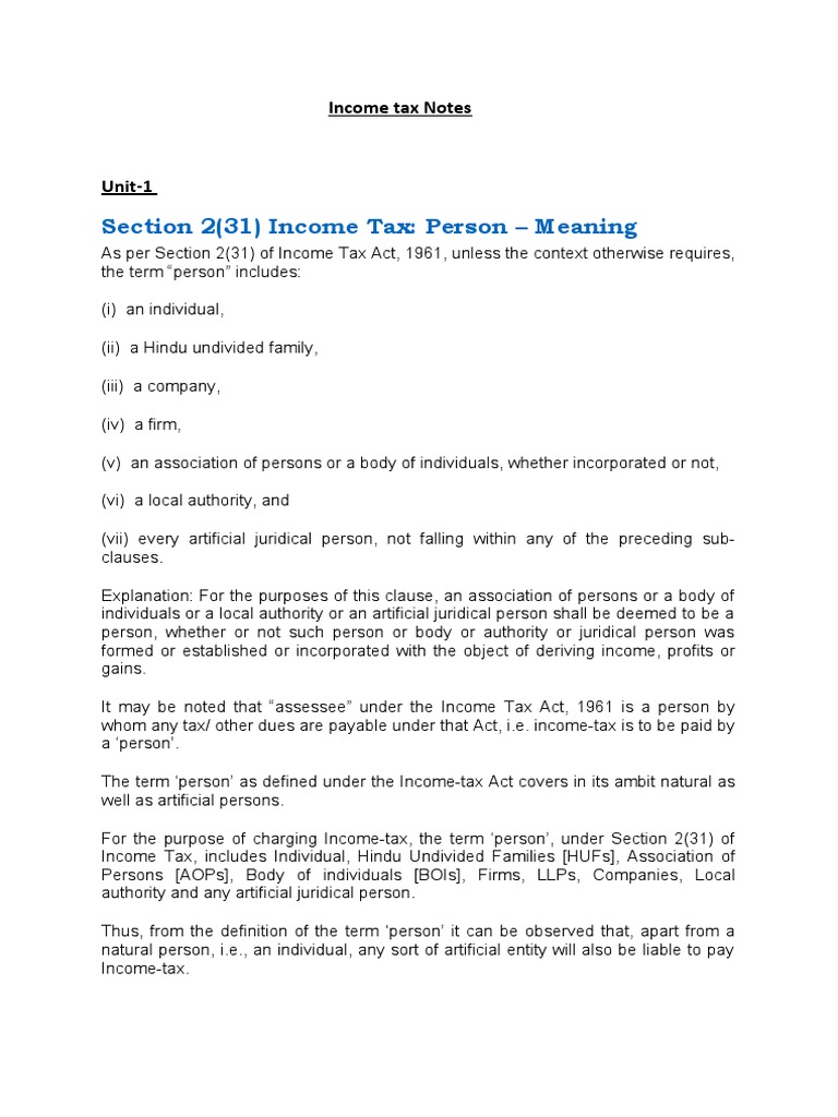 Income Tax Notes | PDF | Taxes | Income Tax