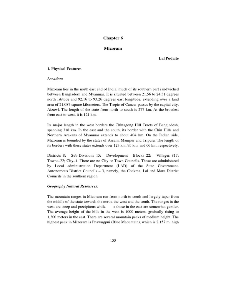 Mizoram Introduction | PDF