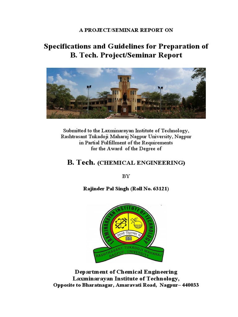 B. Tech Project Report Guidelines | PDF | Bachelor's Degree ...