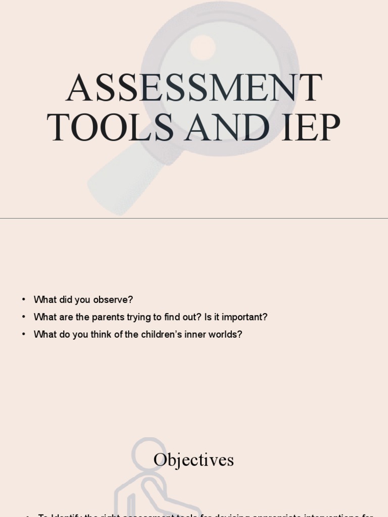 IEP Assessment Tools for Special Needs | PDF | Educational Assessment ...