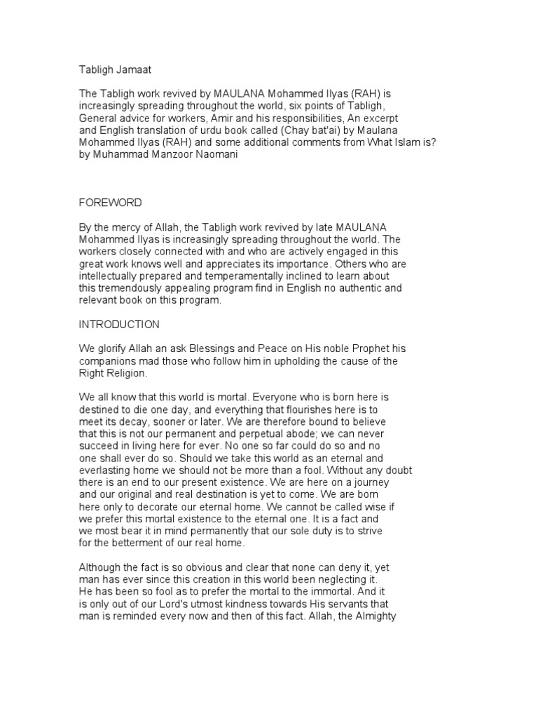 Tabligh Jamaat | Download Free PDF | Ummah | Muhammad