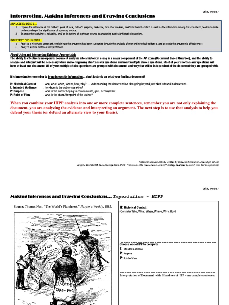 HIPP Analysis for APUSH Document Study | PDF | Argument | Multiple Choice