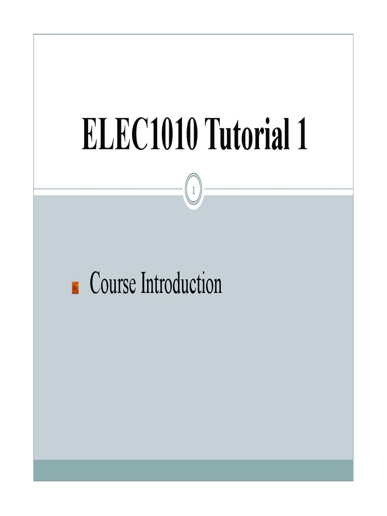 Elec1010 Tutorial 1 | PDF | Data Transmission | Communication