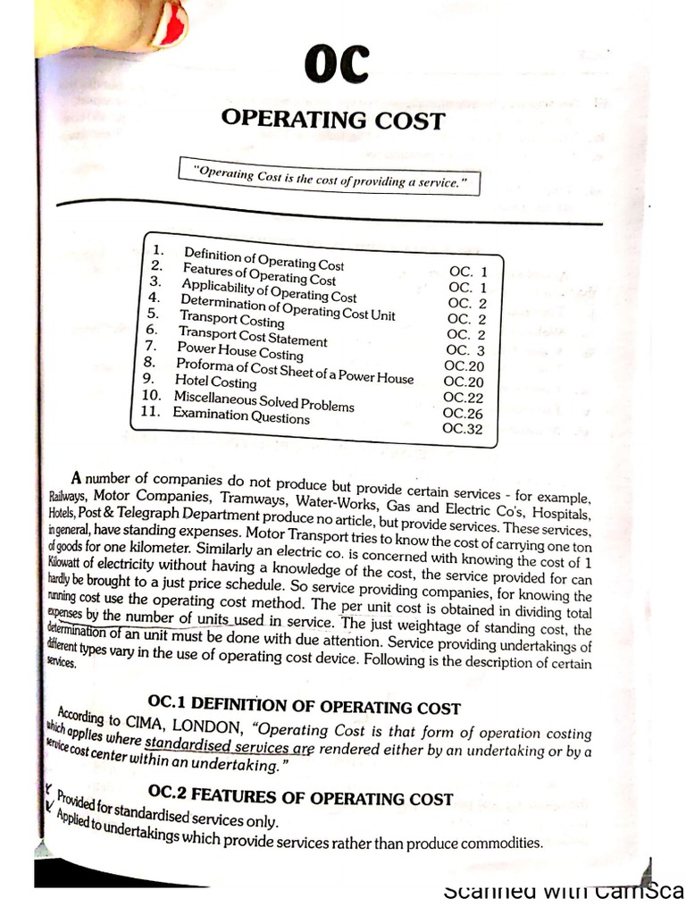 Operating Costing | PDF