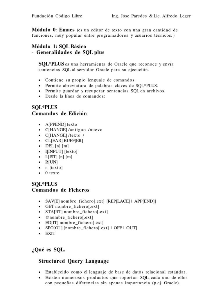 SQL BASICO (Material de Apoyo) | PDF | SQL | Tabla (base de datos)