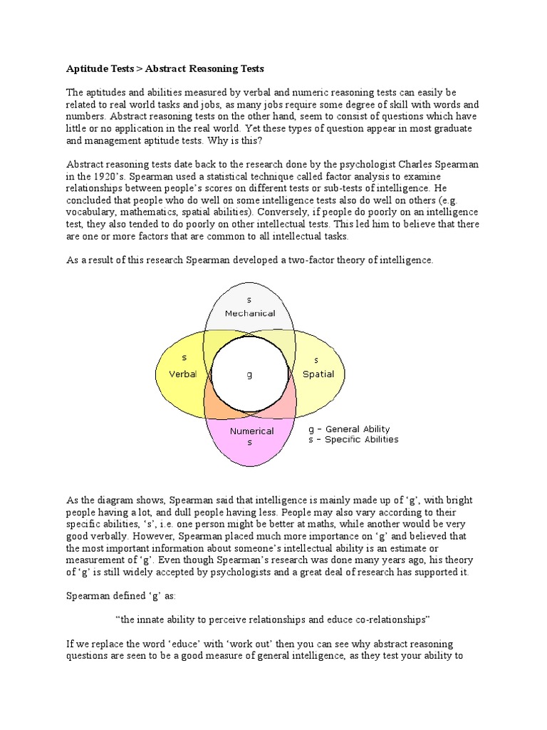 Aptitude Tests Abstract Reasoning Tests | PDF | Test (Assessment ...