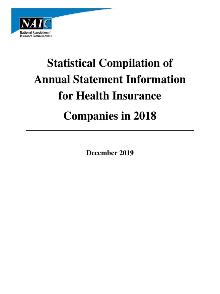 Statistical Compilation of Annual Statement Information For Health ...