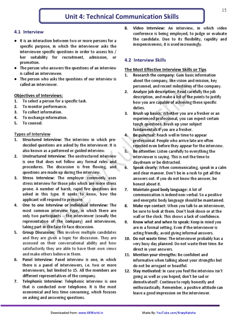 Tc Unit 4 Technical Communication Skills By Kulbhushan Krazy Kaksha