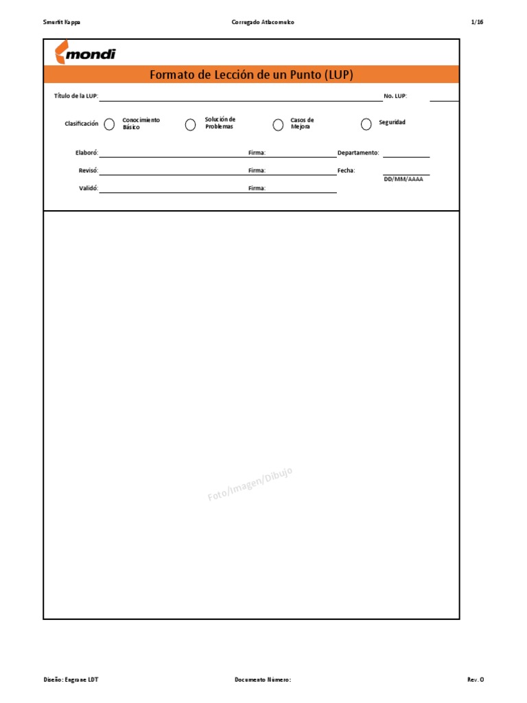 Formato de Lección de un Punto (LUP) | PDF