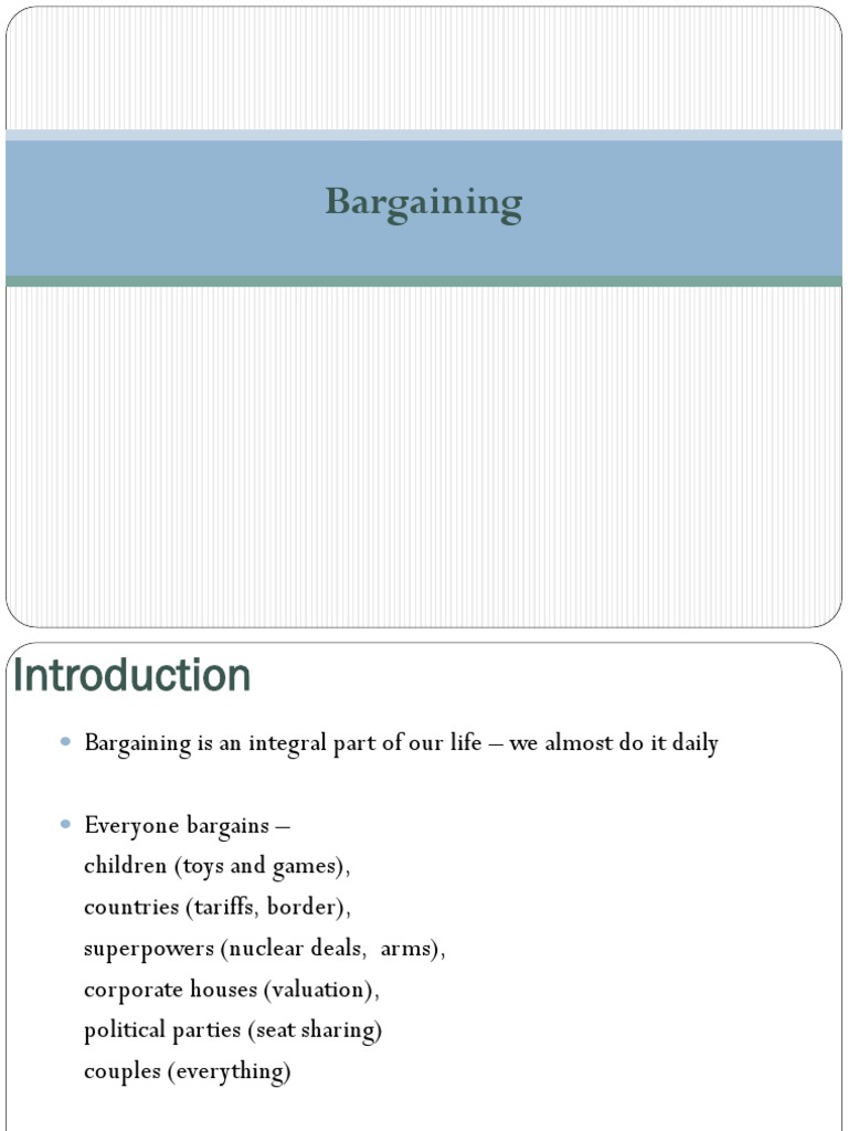 Effective Bargaining Strategies Explained | PDF | Bargaining | Economic ...