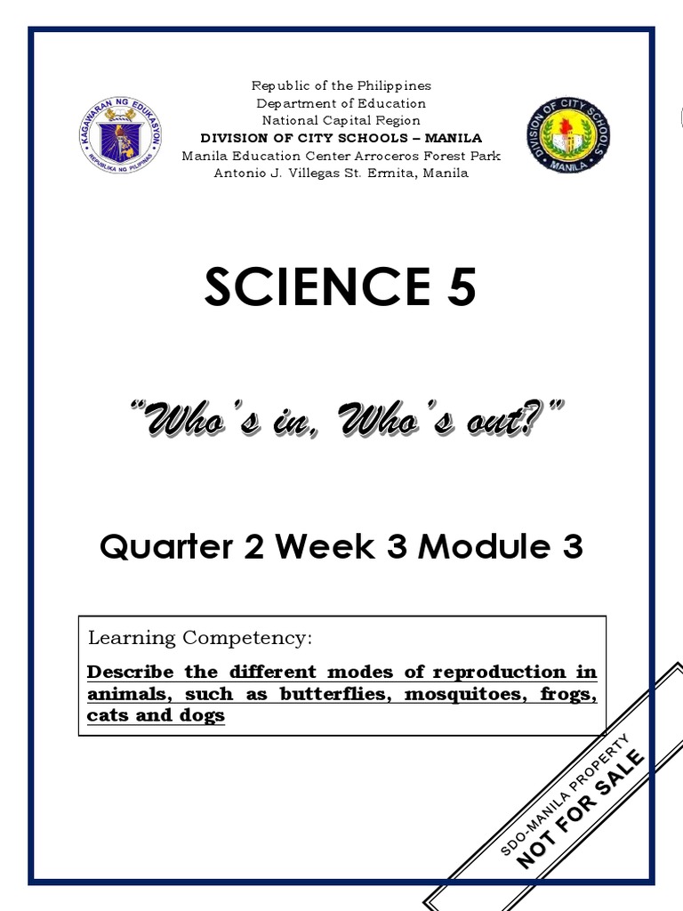 SCIENCE 5 - Q2 - Mod3 | PDF | Butterfly | Sexual Reproduction