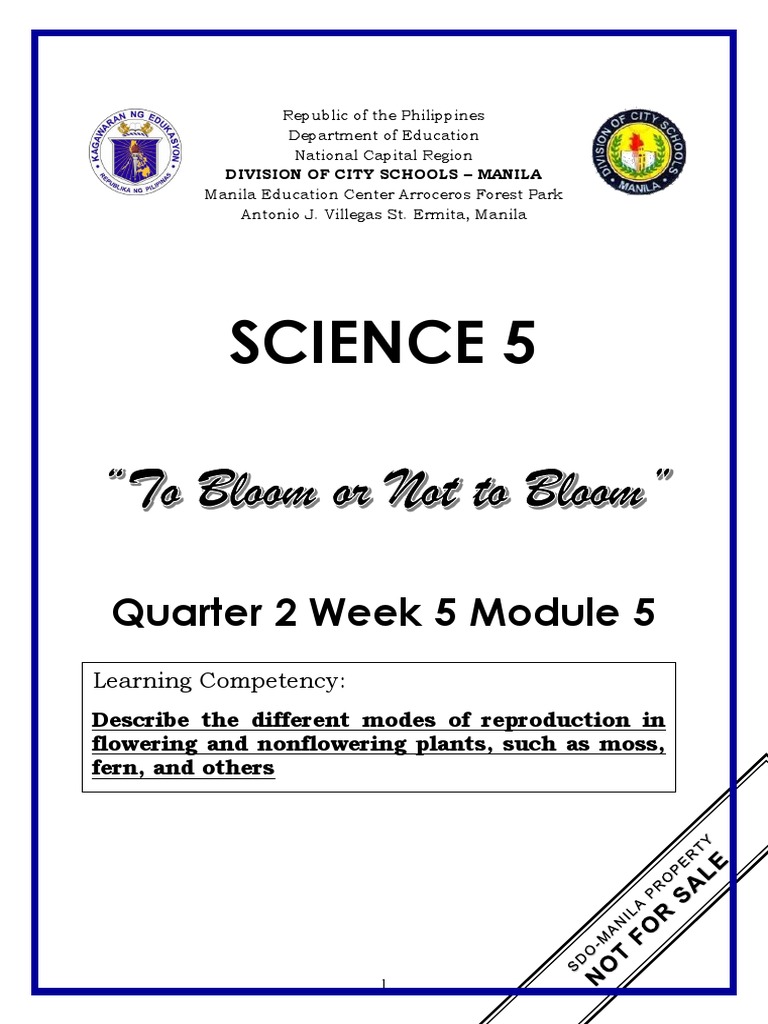 Science 5: Quarter 2 Week 5 Module 5 | PDF | Flowers | Seed