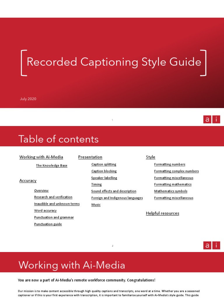 Recorded Captioning Style Guide: July 2020 | PDF | Ellipsis | Linguistics