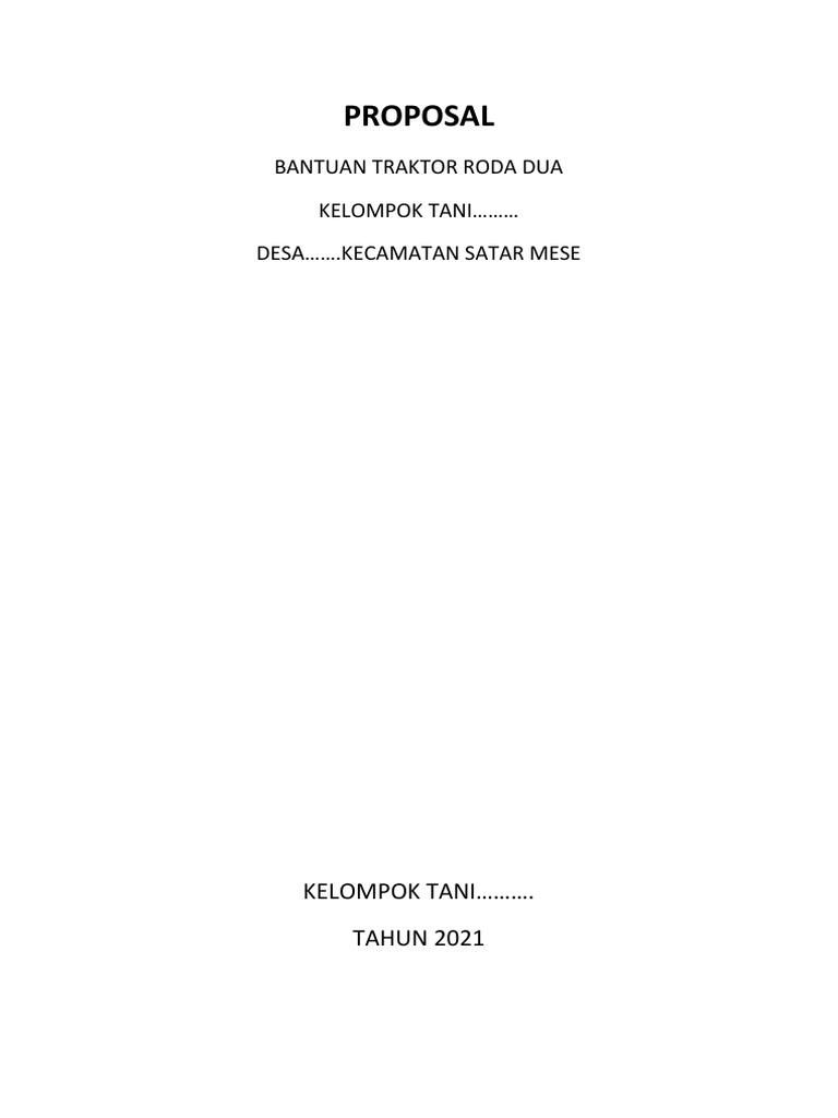 Contoh Proposal Traktor | PDF