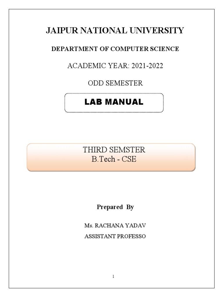 JNU-LABMANUAL-CSE-SEM3 | PDF | Queue (Abstract Data Type) | Array Data Structure