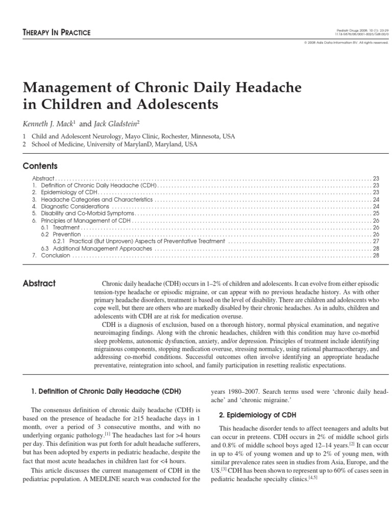 Management of Headache | PDF | Headache | Migraine