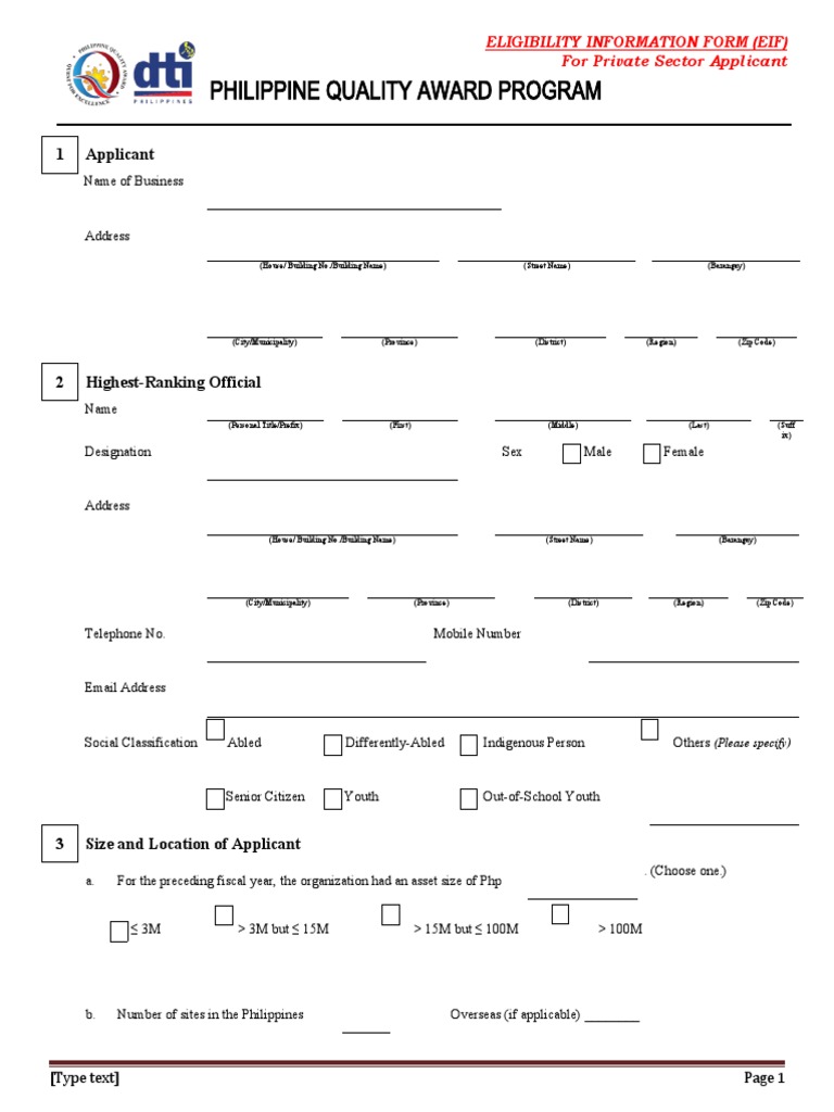 PQA Eligibility Information Form Private - 2020-115 | PDF | Zip Code ...
