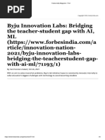 Bhanzu: Eradicating Math Phobia Globally | PDF | Mathematics