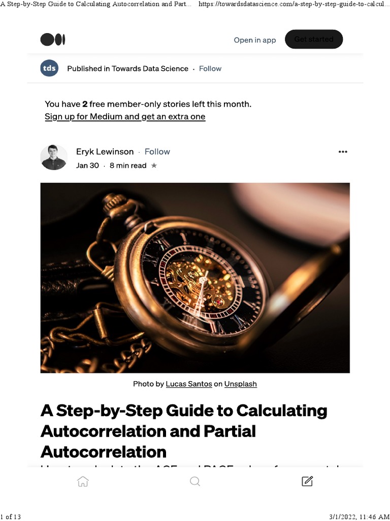 A Step-by-Step Guide to Calculating Autocorrelation and Partial Autocorrelation for Time Series ...