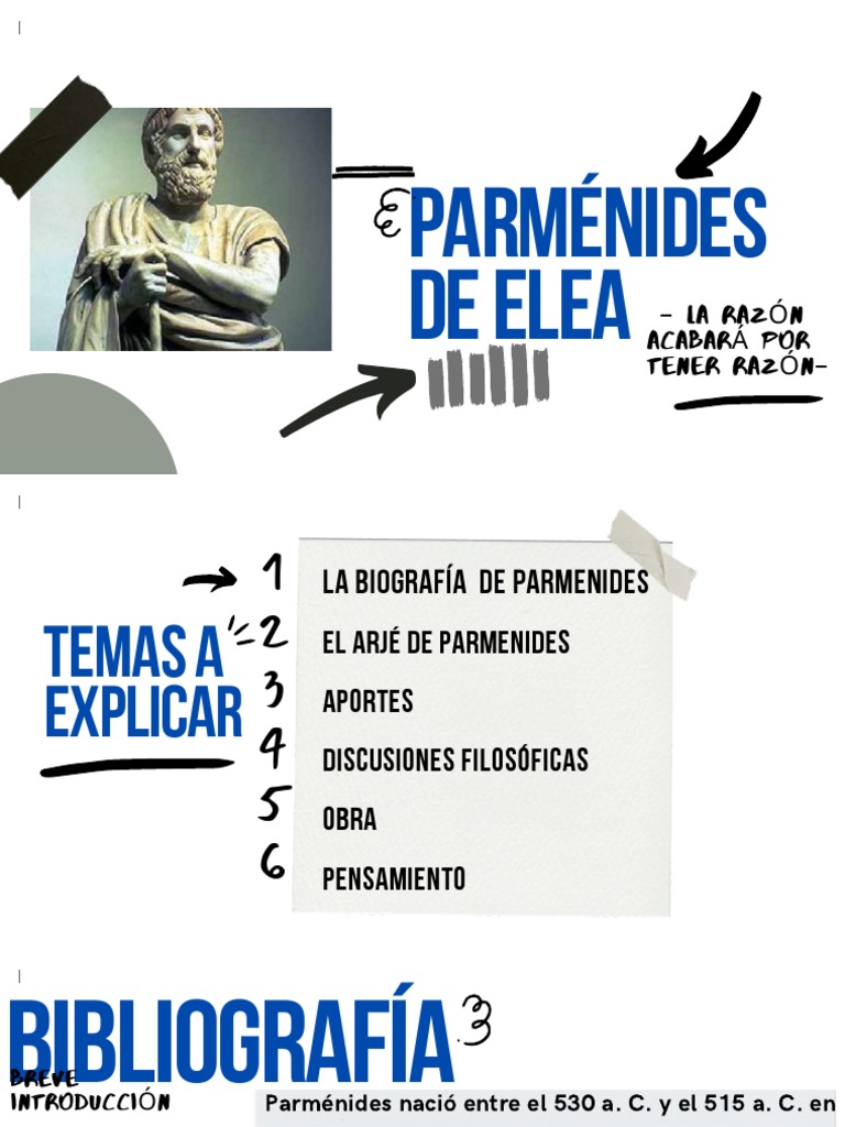 Biografía y Filosofía de Parménides | PDF | Filosofía