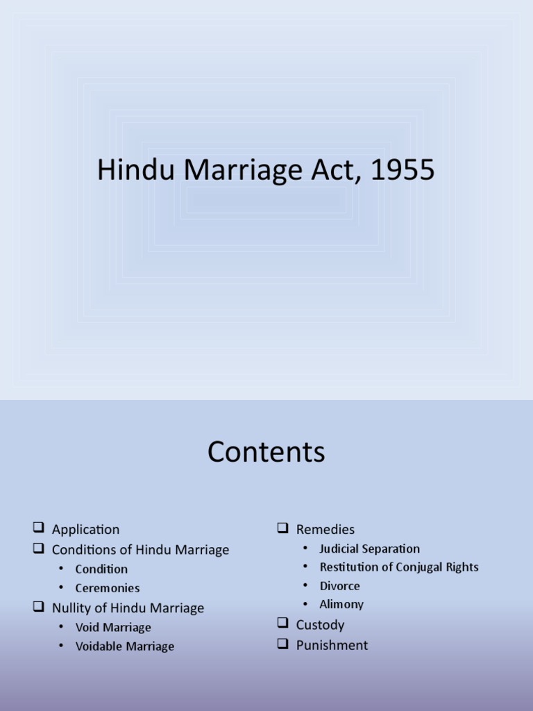 Hindu Marriage Act, 1955 | PDF | Marriage | Divorce