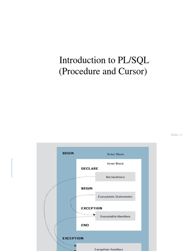 Introduction To PL/SQL (Procedure and Cursor) : Slide 1-1 | PDF